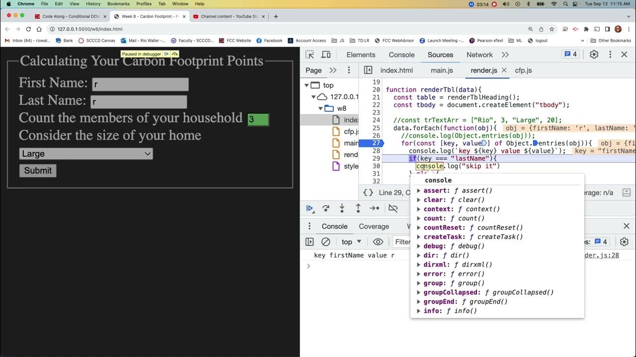 CIT93FA23 - my solution for conditional code - YouTube