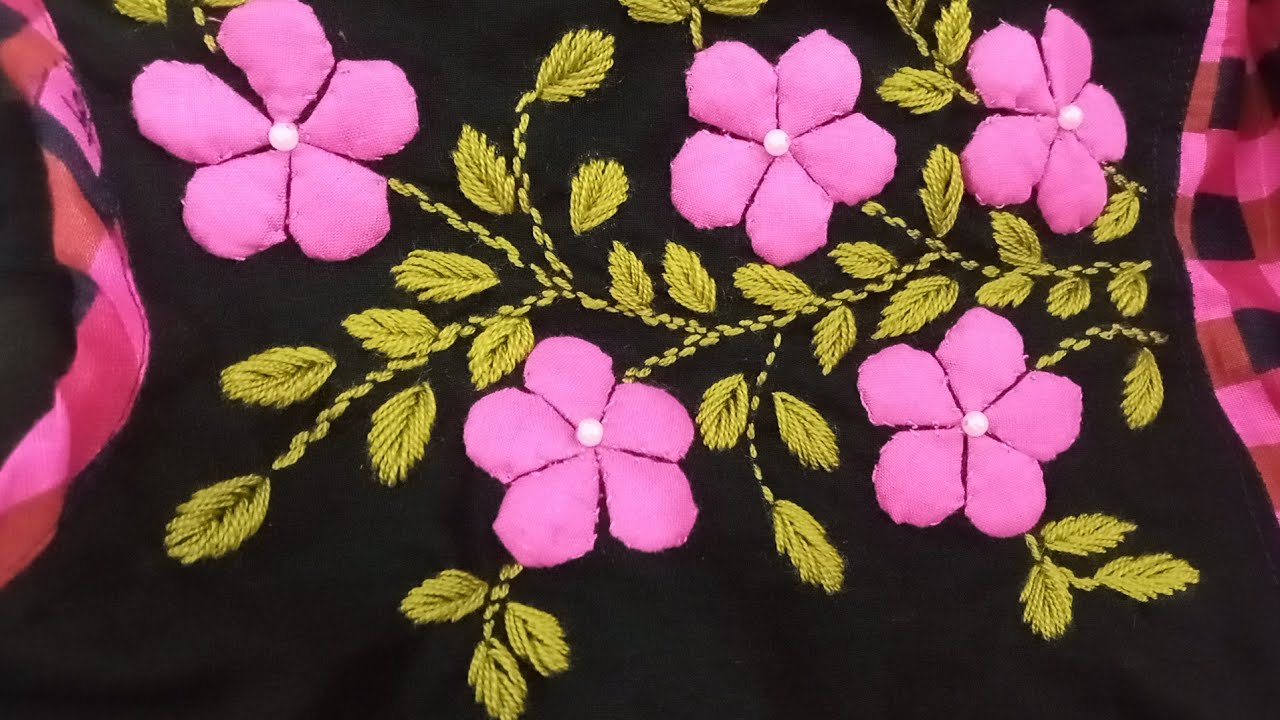 Applic work/Hand Embroidery applic design/Nasima Handicraft design ...