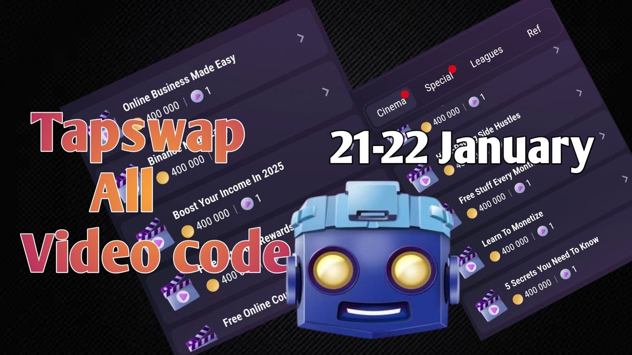Tapswap video code | Tapswap code 21-22 January| tap swap all video code| tap swap Airdrop - YouTube