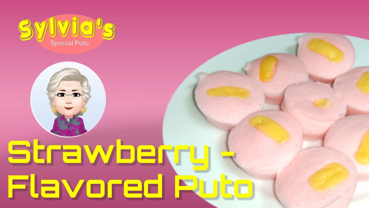 Making a Strawberry - Flavored Puto (Satisfying Cooking with Music ...