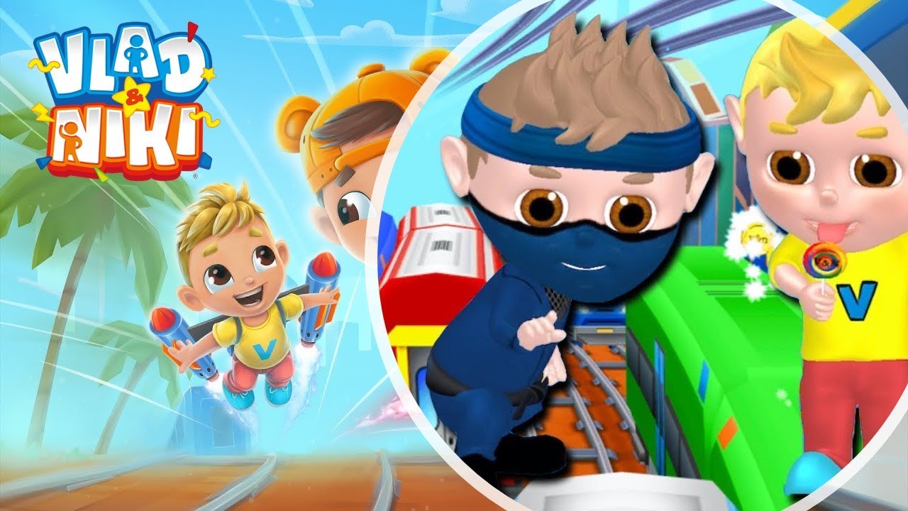 Vlad tagging Cowboy Niki and Ninja Niki - YouTube