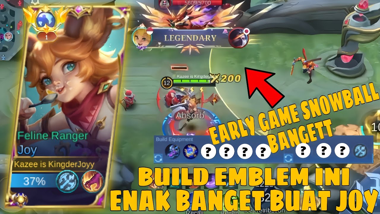 BUILD DAN EMBLEM JOY TERENAK SAAT INI!! EARLY GAME FIX SNOWBALL ...