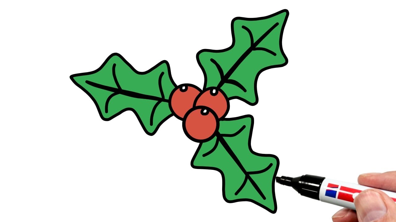 How to Draw a Mistletoe for Christmas - YouTube