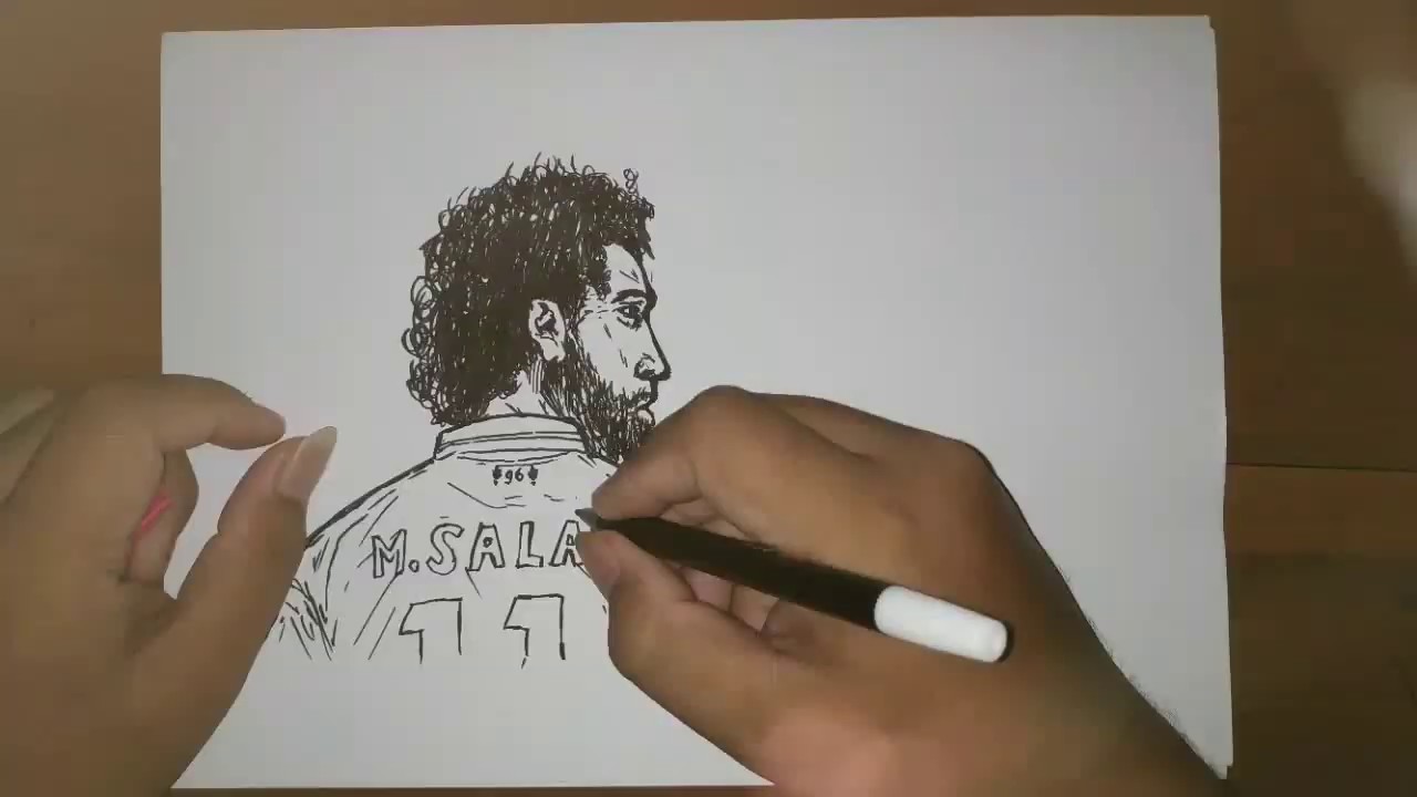 Drawing Mohamed Salah / Menggambar Mohamed Salah - Liverpool - YouTube