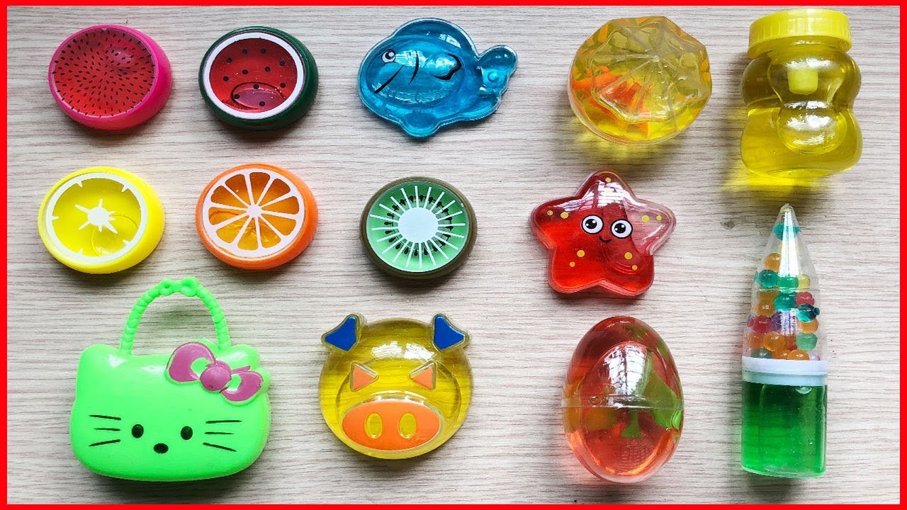 Mixing 15 slime, trộn 13 slime: slime trái cây, khủng long, ngôi sao ...