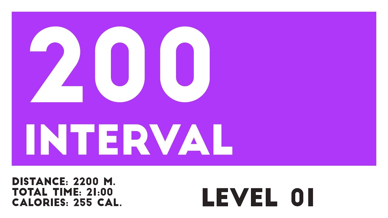 Interval run 200m - lvl 1 - 15kph - YouTube