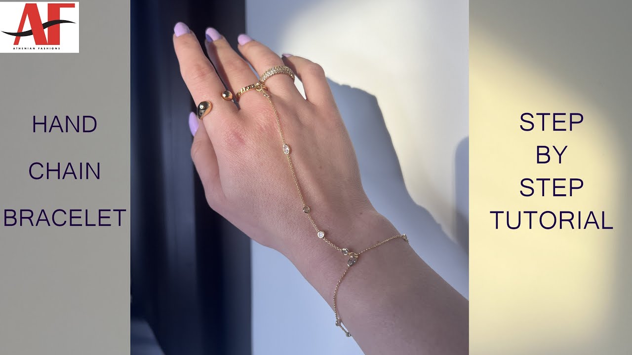 Dainty Hand Chain Bracelet Tutorial with CZ - YouTube