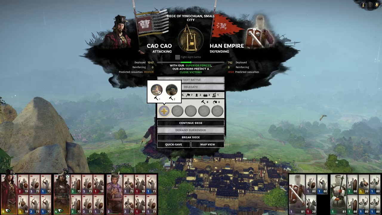 Total War Three Kingdoms Build Siege Weapons Against City - YouTube