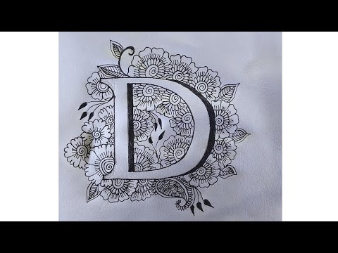 D letter Mehedi Design tattoo drawing