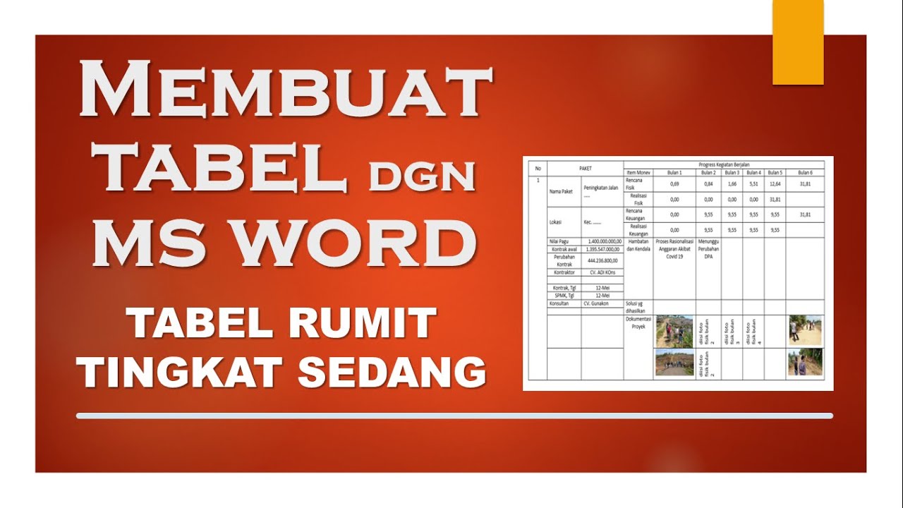 tutorial membuat tabel rumit tingkat sedang - YouTube