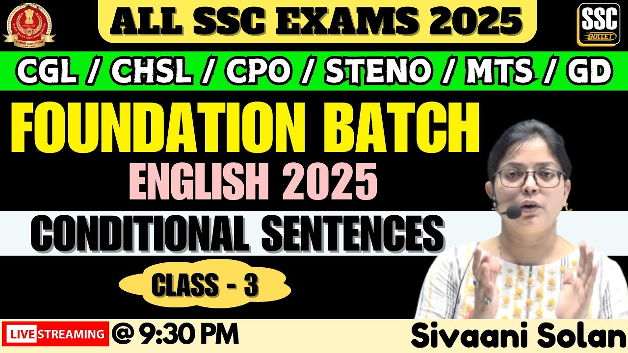 ALL SSC EXAMS 2025 | ENGLISH FOUNDATION BATCH | CONDITIONAL SENTENCES ...