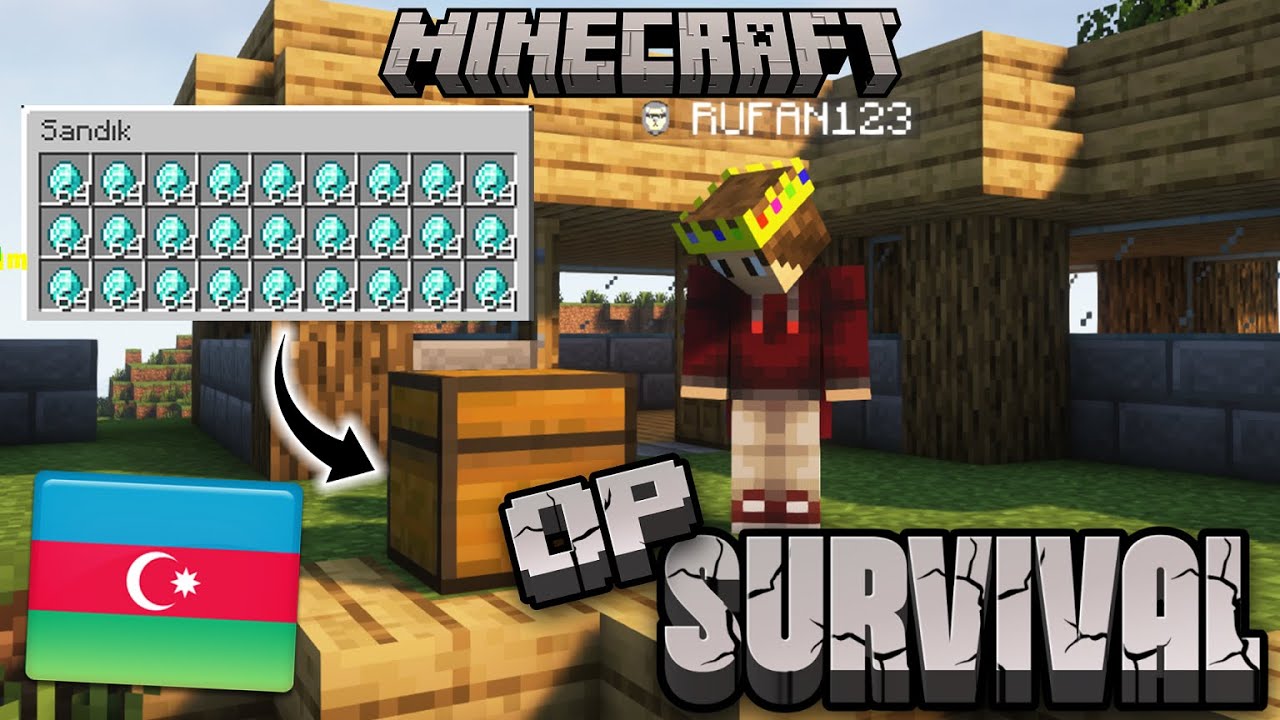 Minecraft Op Survival / Elmas set oldum Ev Tikdim!!! - YouTube