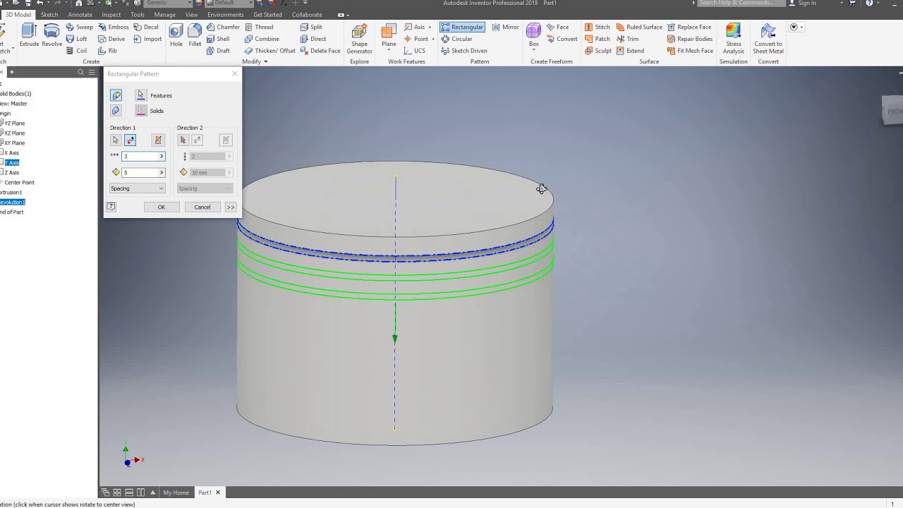 Inventor 2019 - Tutorial 2: 3D Modelling a Piston - YouTube