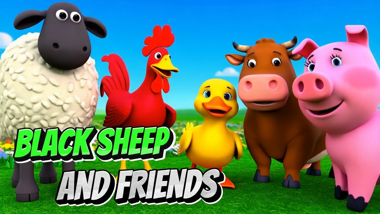 Baa Baa Black Sheep & Animal Friends | Learn Colors with Farm Animals ...
