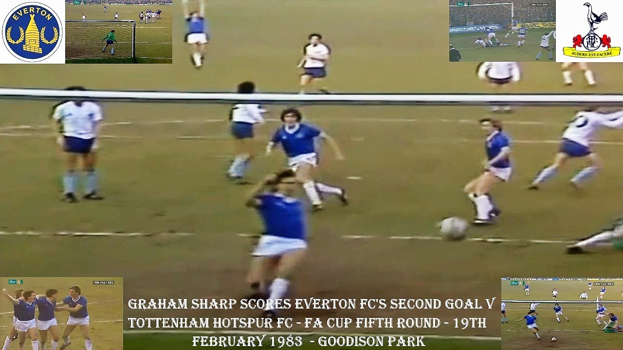 GRAEME SHARP SCORES FOR EVERTON FC V TOTTENHAM HOTSPUR FC– FA CUP FIFTH ...