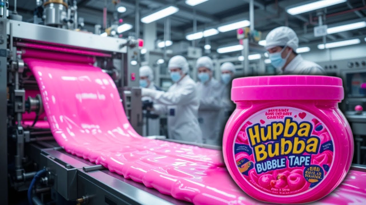 How CHEWING BUBBLEGUM is Made in Factory BUBBLEGUM factory process ...