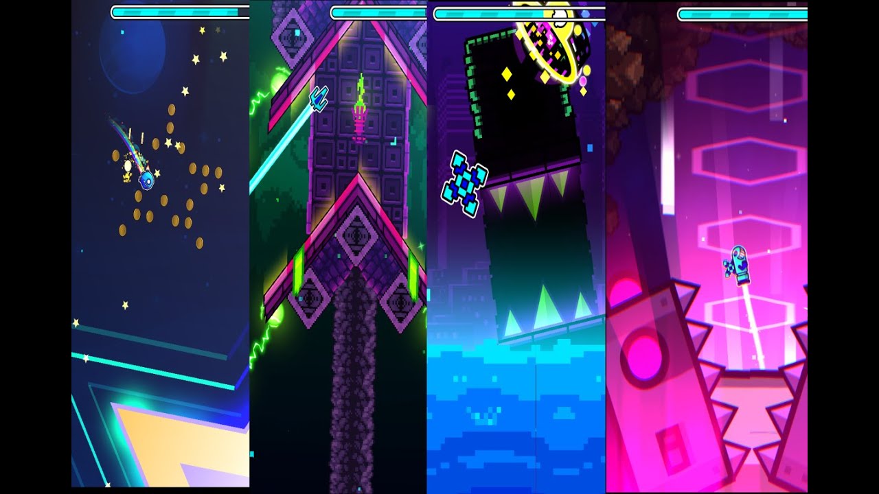 Geometry Dash Deeper Space All level - YouTube