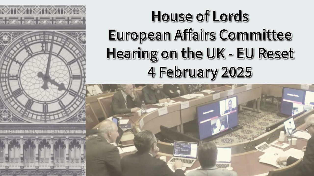 THE EU UK Reset: Hearing of the European Affairs Committee, House of ...