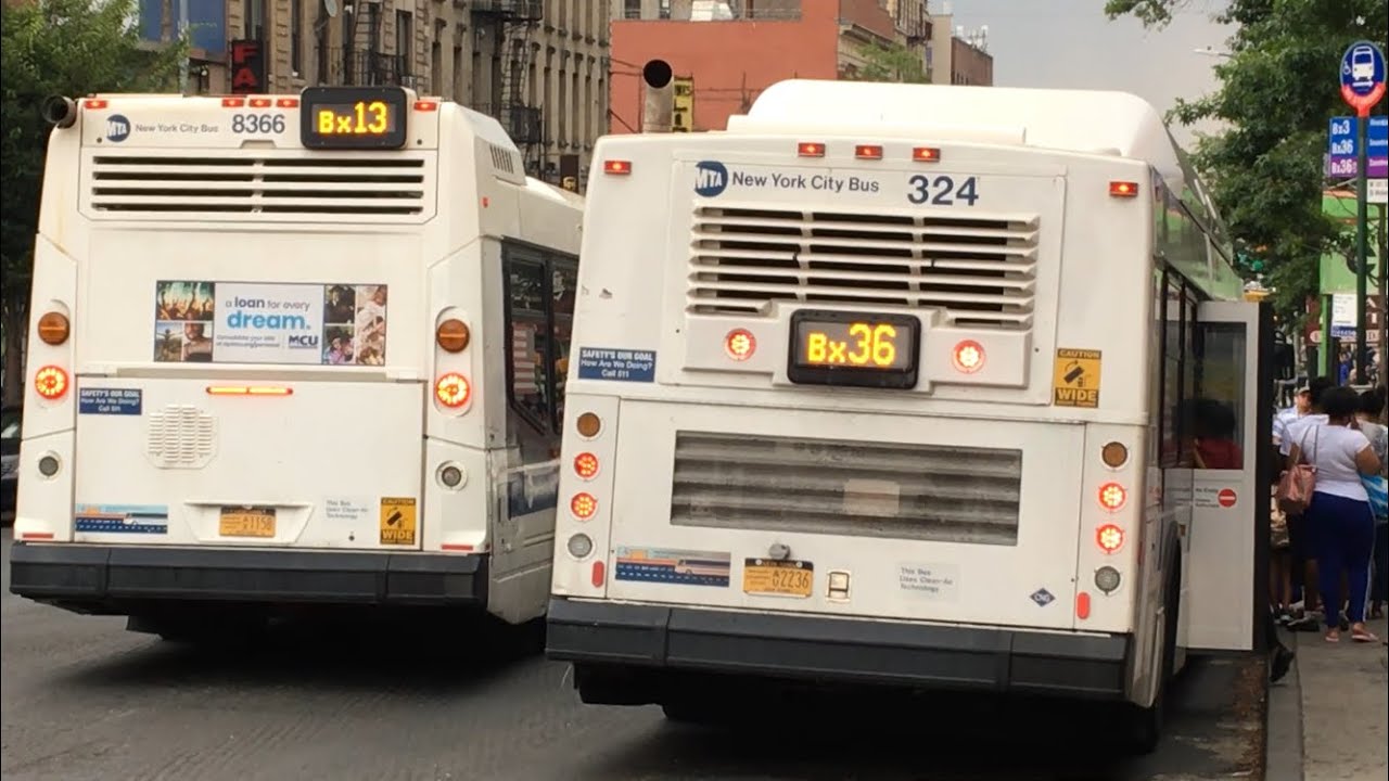 MTA NYC Bus New Flyer C40LF #324/NovaBus LFS #8366 Bx36/Bx13 - YouTube