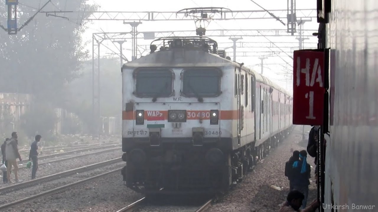 INDIAN RAILWAYS | BRC WAP-7 led 12953 August Kranti Rajdhani Exp ...