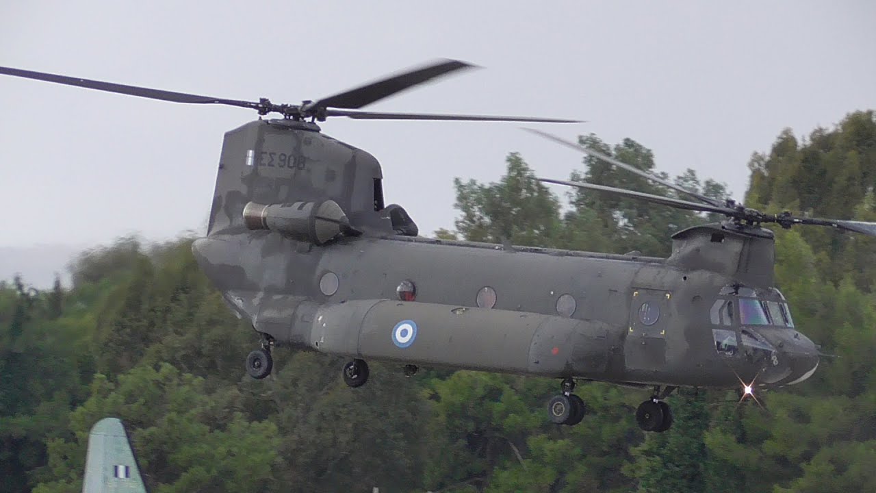 Athens Flying Week Hellenic Army Aviation Chinook CH-47D - YouTube