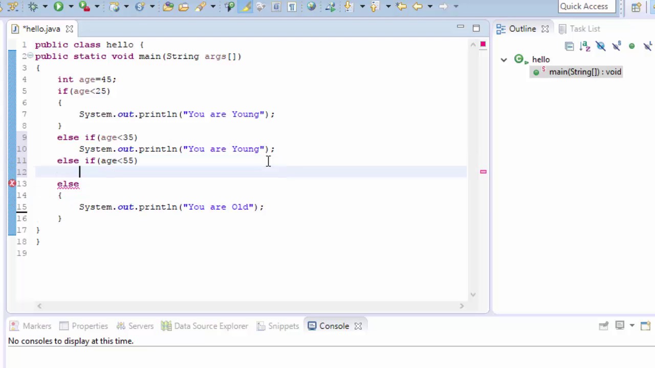 Java Programming Tutorial 16 Else If Statement Youtube 6401