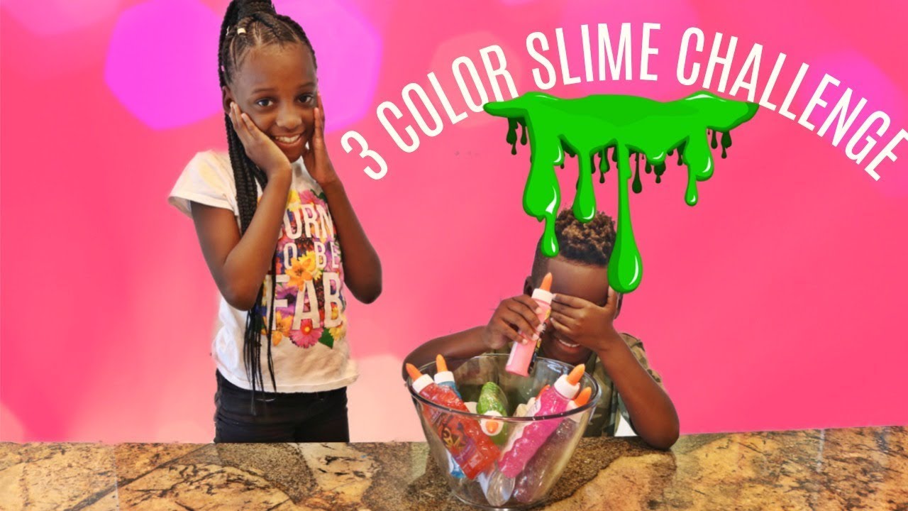 3 COLORS OF GLUE SLIME CHALLENGE - YouTube