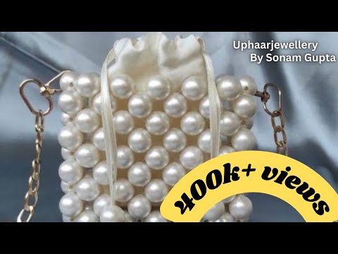 square pearl purse👛👜in hindi|how to make pearl purse🌸🤓|pearl bucket purse making👍💞|tutorial🤩😎|diy 🤫🥰