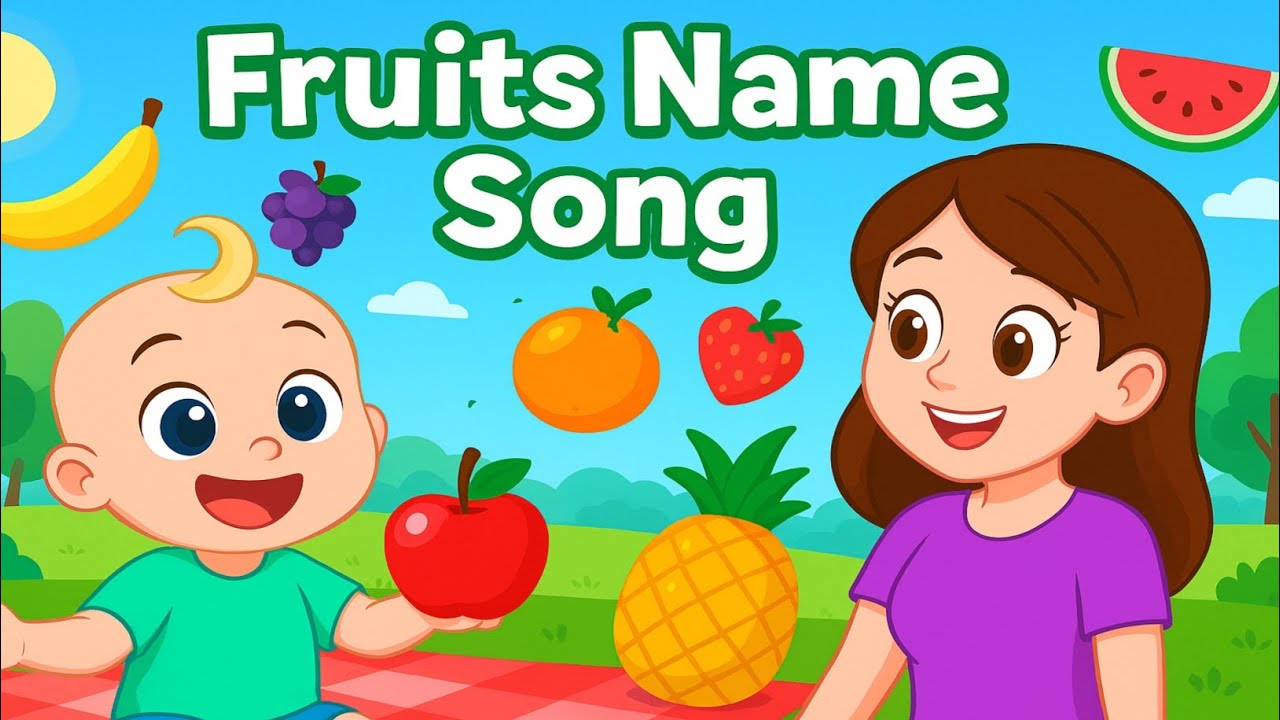 Fruits Name Song for Kids | Learn Fruit Names with Baby and Mom | Fun ...