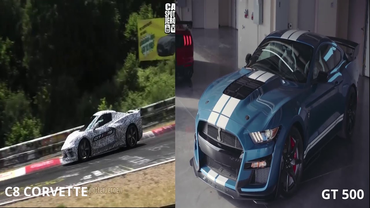 2020 CORVETTE C8 vs 2020 MUSTANG GT 500 SIDE BY SIDE - YouTube