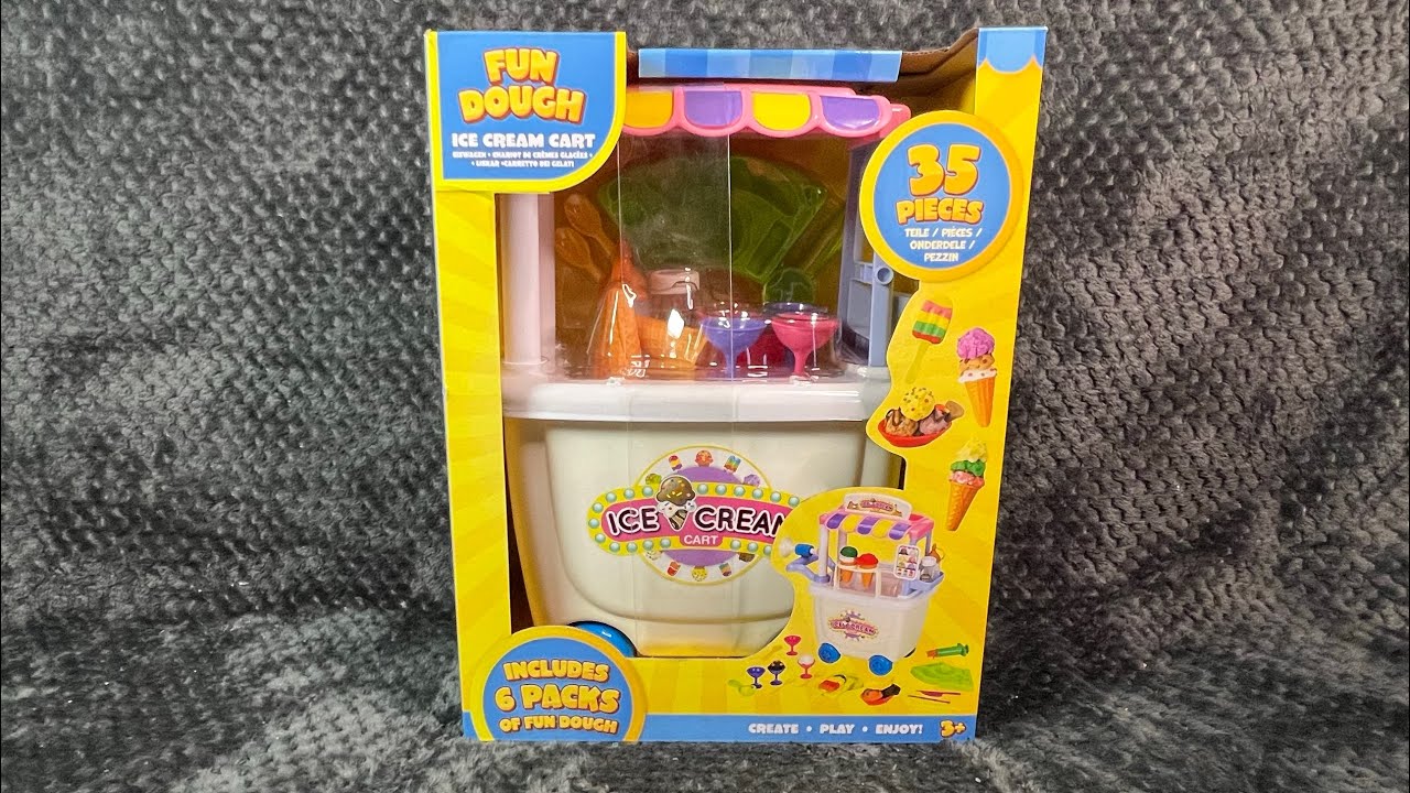 Fun Dough Ice Cream Cart Unboxing & Playthrough - YouTube