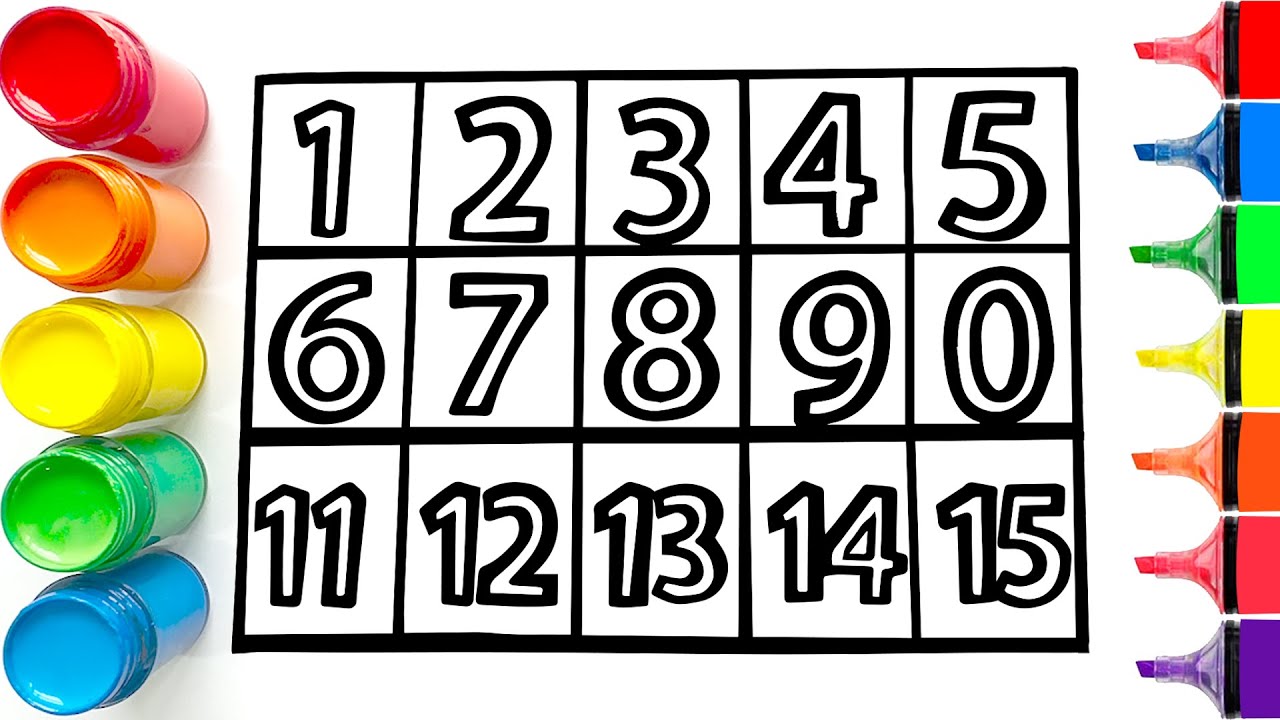 How to Draw and Color Numbers | Easy Step by Step Tutorial - YouTube