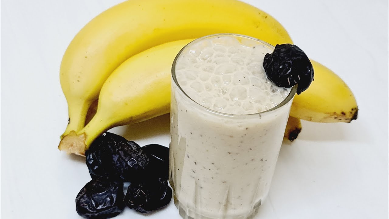 Banana & Date Milkshake - Kele our Khajoor ka Milkshake Recipe By Ama ...