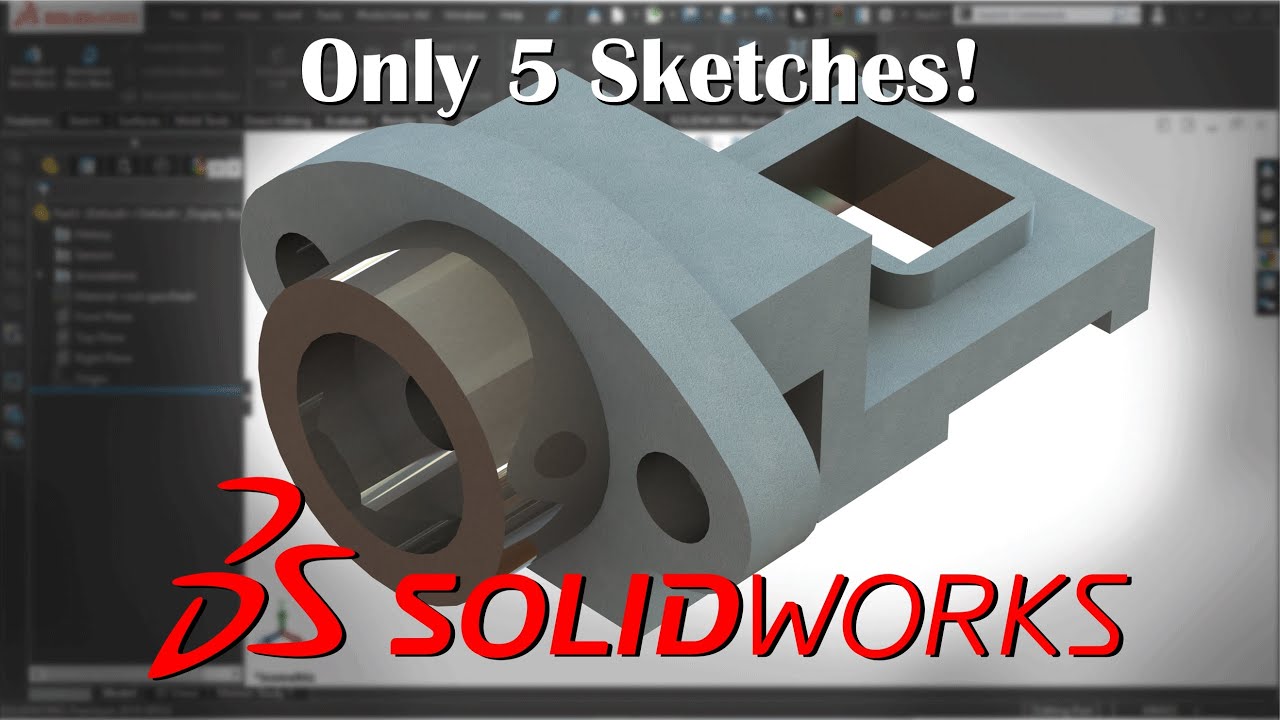 SolidWorks Beginner Tutorial – Exercise 39 Using Only 5 Sketches (Step ...