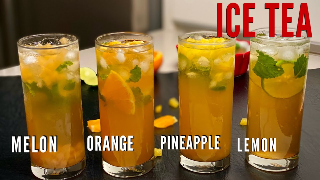 Iced Tea - Orange, Lemon, Melon, Pineapple - 4 Flavors of iced tea ...