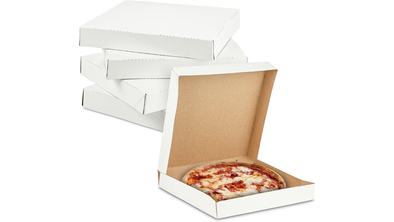 MT Products Extra Thin White Clay Coated Pizza Boxes 12" x 12" x 1.9 ...