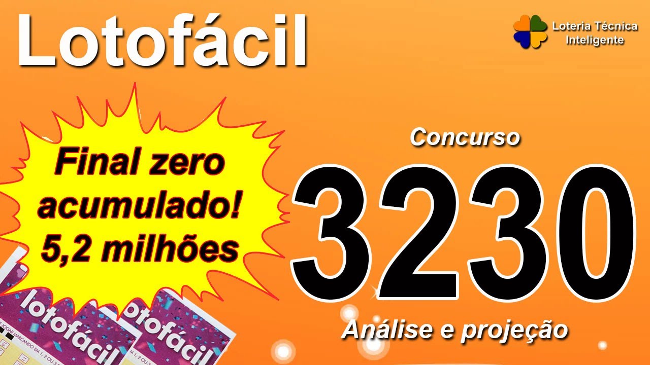 ANÁLISE E PROJEÇÃO PARA O CONCURSO 3230 DA LOTOFÁCIL - YouTube