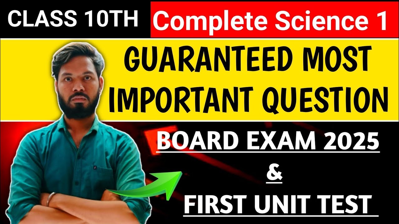 class 10th science 1 important questions board exam 2025 | science 1 ...