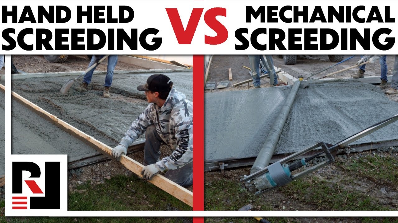 Hand Screeding Concrete Vs. Machine Screeding Concrete - YouTube