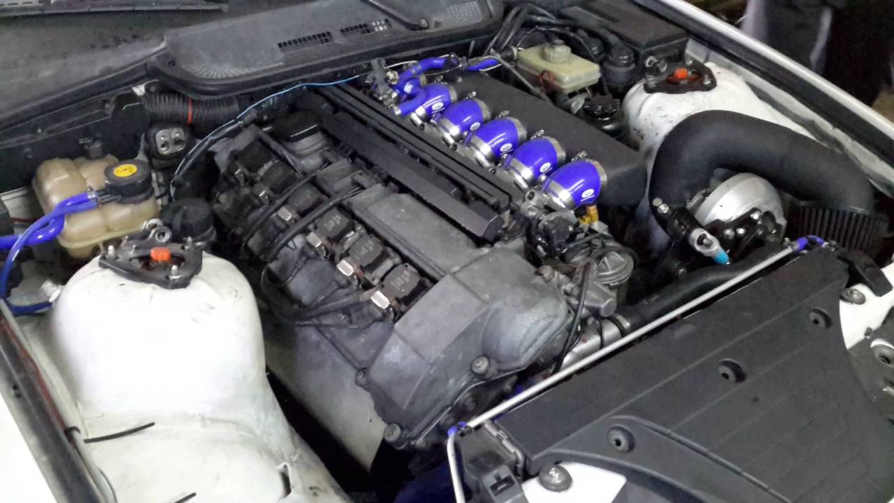 BMW E36 M50B30 ITB and TG supercharge @ 0.7kg not bar - YouTube
