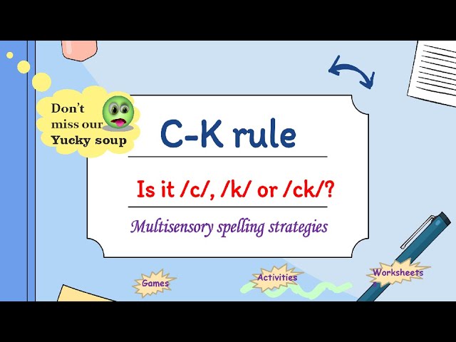 C And K Spelling Rule Worksheets C Or K In The Beginning Of A Word