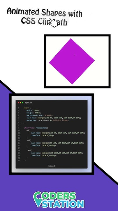 How to Create Animated Shapes with CSS Clip Path #animatedshapes, #cssclippath, #webdesign - YouTube
