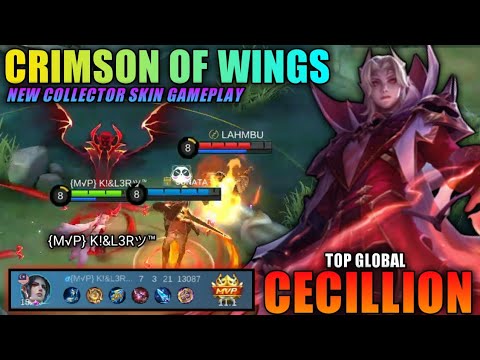 Crimson Of Wings,Cecillion New Collector Skin Gameplay[Top Global ...