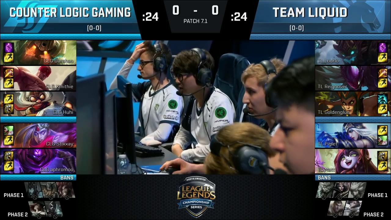 CLG vs TL, Game 1 NA LCS 2017 Spring Counter Logic Gaming vs Team Liquid - YouTube