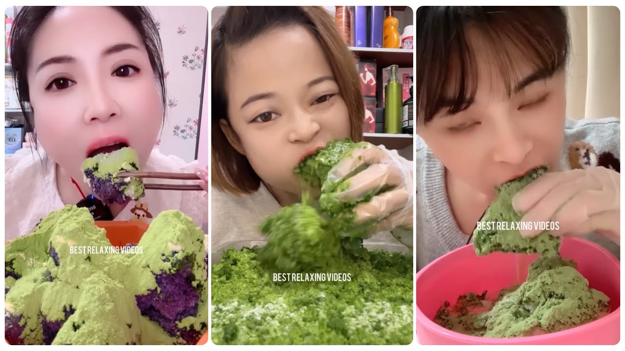 Crunchy Matcha Ice Mukbang Bliss | Perfect Powdered Ice ASMR Symphony ...