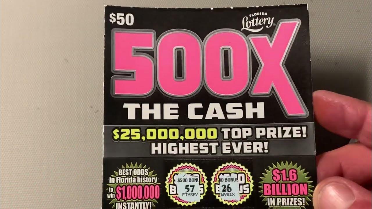 Florida Lottery Scratch Off Winner 500x The Cash Youtube