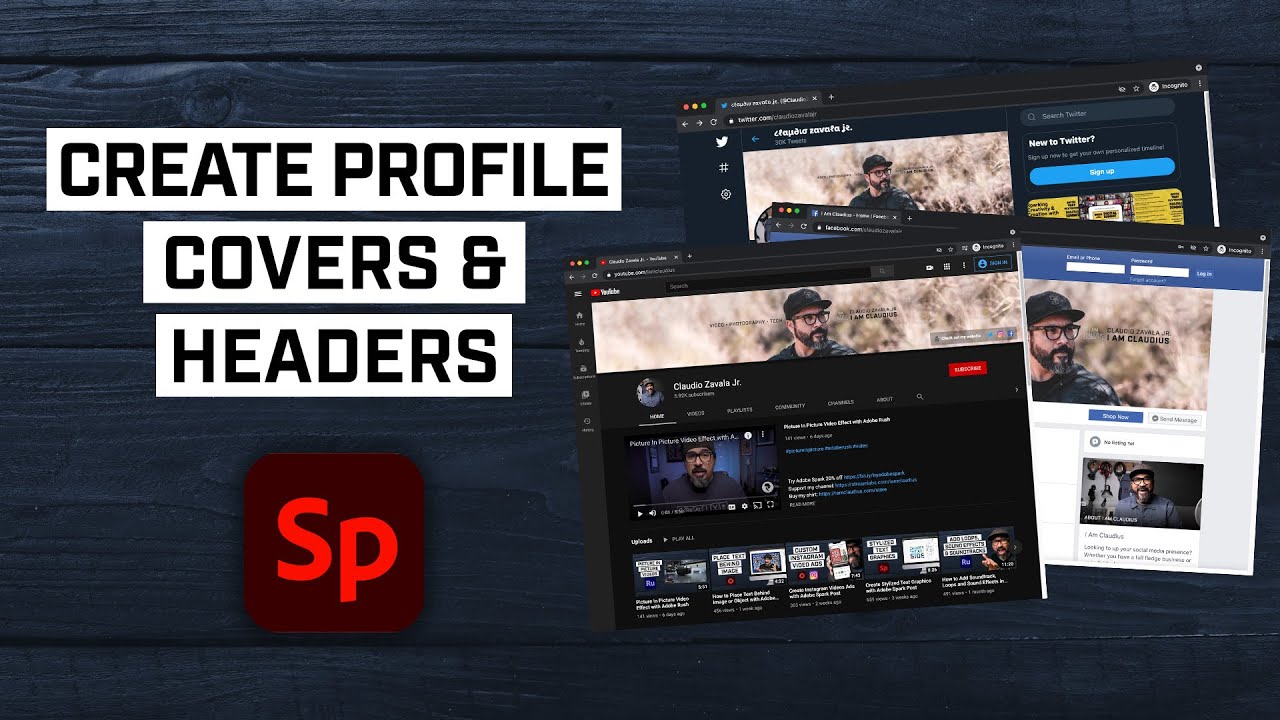 How to Make Social Media Profile Covers | ADOBE SPARK POST - YouTube