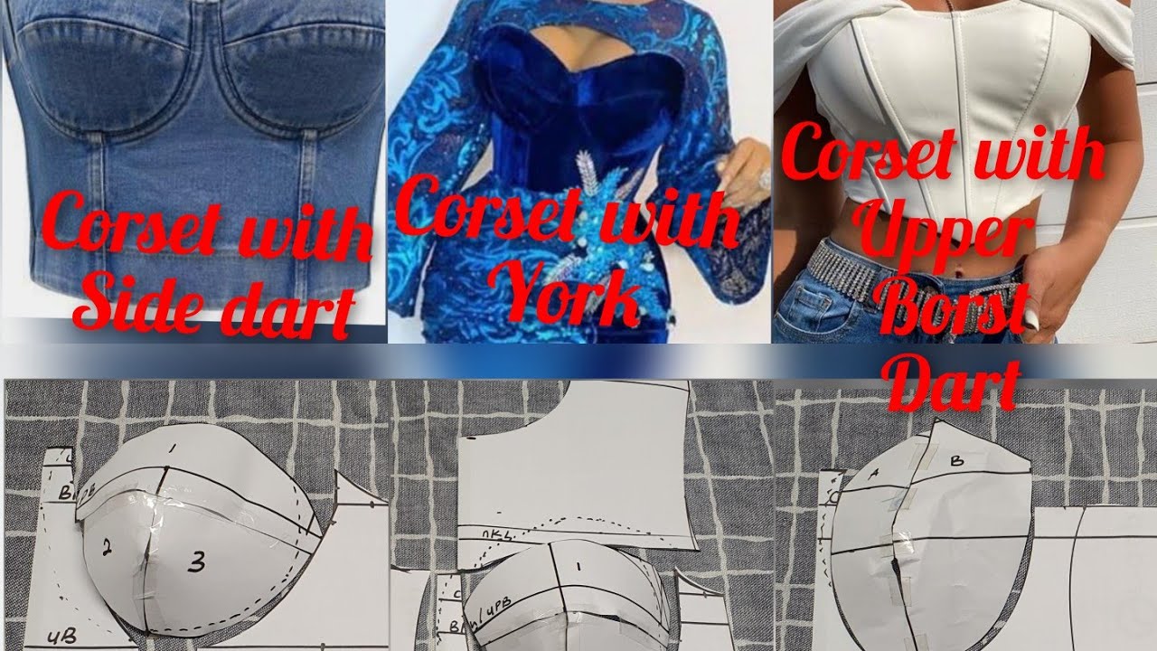 Corset Pattern Drafting (3 Simplest Method) How to draft and cut Corset ...