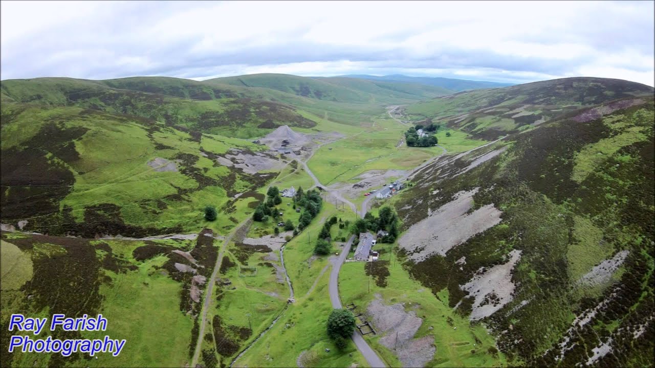 Aerial views of Wanlockhead & Leadhills, 9th August 2015 - YouTube
