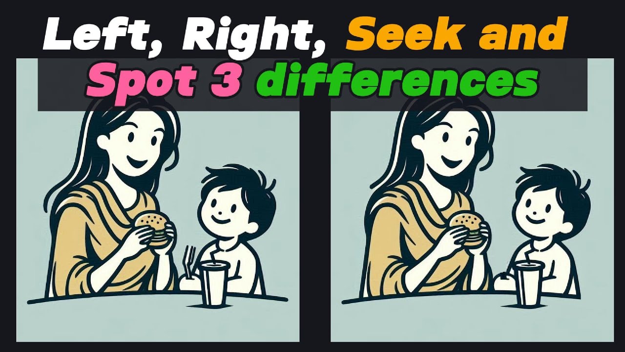 Left, Right, Seek and Spot 3 differences. #findthedifference # ...